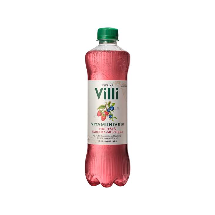 Vitamiinivesi 0,5L VILLI Kupliva 12plo/pkt, vadelma & mustikka ...