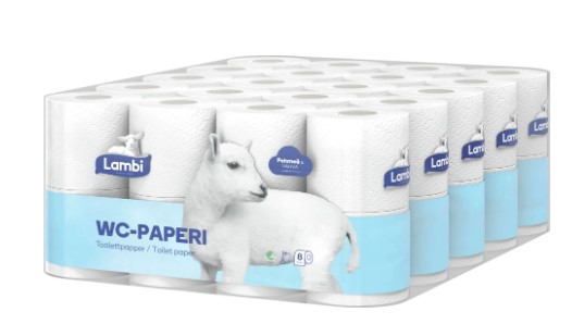 WC-paperi Lambi Valkoinen, 3-krs, 19,1m/rll, 40rll/säk - Forders ...